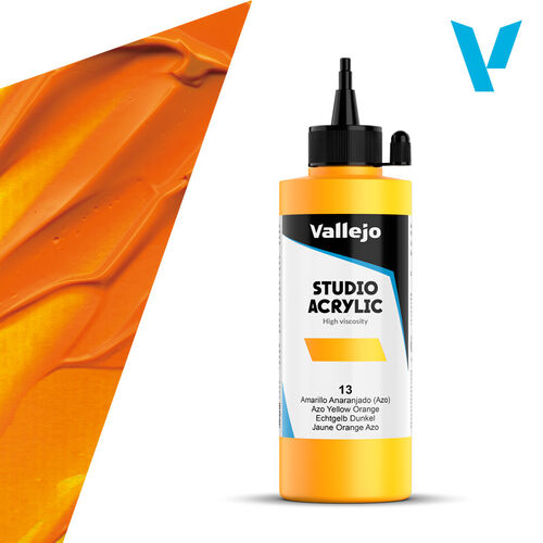NEW! Vallejo 22013 13 Studio Acrylic - Azo Yellow Orange