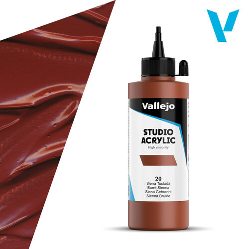 NEW! Vallejo 22020 20 Studio Acrylic - Burnt Sienna (Hue)