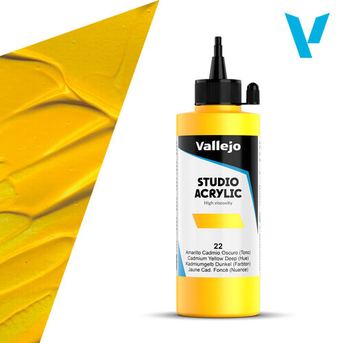 NEW! Vallejo 22022 22 Studio Acrylic - Cadmium Yellow Deep (Hue)