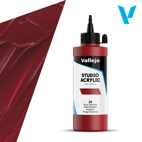 NEW! Vallejo 22026 26 Studio Acrylic - Madder Red (Hue)