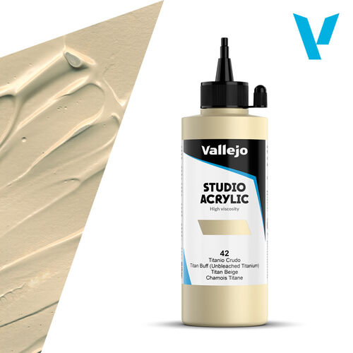 NEW! Vallejo 22042 42 Studio Acrylic - Titan Buff (Unbleached Titanium)