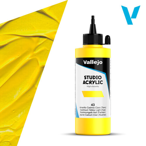 NEW! Vallejo 22043 43 Studio Acrylic - Cadmium Light Yellow (Hue)