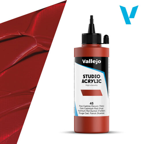 NEW! Vallejo 22045 45 Studio Acrylic - Dark Cadmium Red (Hue)