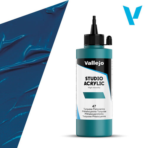 NEW! Vallejo 22047 47Studio Acrylic - Phthalocyanine Turquoise