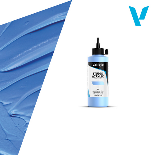 NEW! Vallejo 22051 51 Studio Acrylic - Ultramarine Light