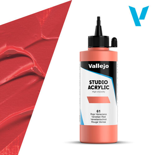 NEW! Vallejo 22061 61 Studio Acrylic - Venetian Red (Hue)
