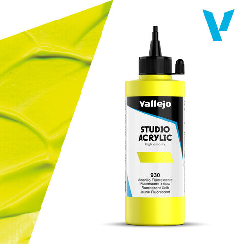NEW! Vallejo 22930 930 Studio Acrylic - Fluorescent Yellow