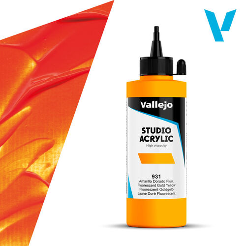 NEW! Vallejo 22931 931 Studio Acrylic - Fluorescent Gold Yellow
