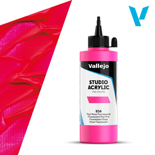 NEW! Vallejo 22934 934 Studio Acrylic - Fluorescent Red Pink