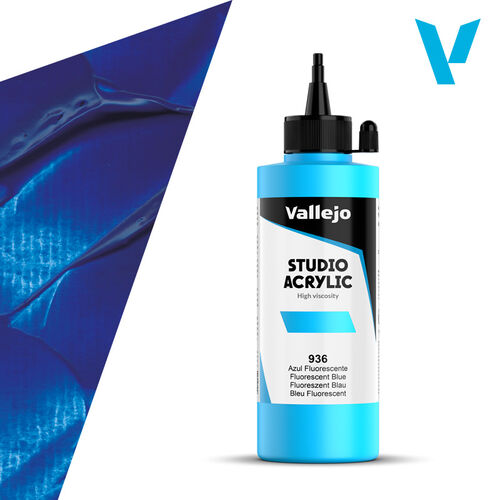 NEW! Vallejo 22936 936 Studio Acrylic - Fluorescent Blue