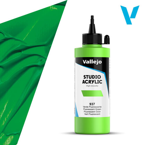 NEW! Vallejo 22937 937 Studio Acrylic - Fluorescent Green
