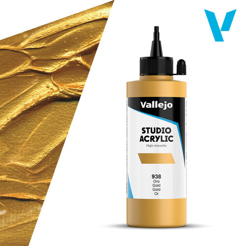 NEW! Vallejo 22938 938 Studio Acrylic - Gold