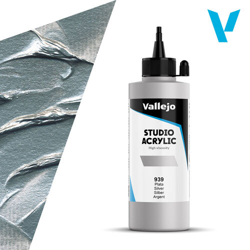NEW! Vallejo 22939 939 Studio Acrylic - Silver