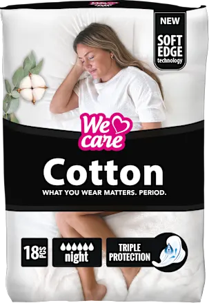 We care
Cotton higijenski noćni ulošci, 18 kom