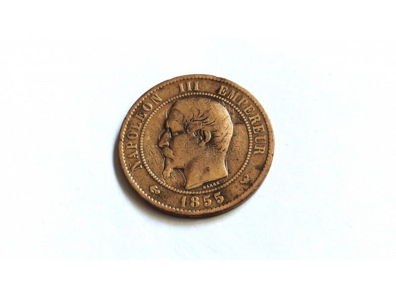 Francuska 10 centimes 1855