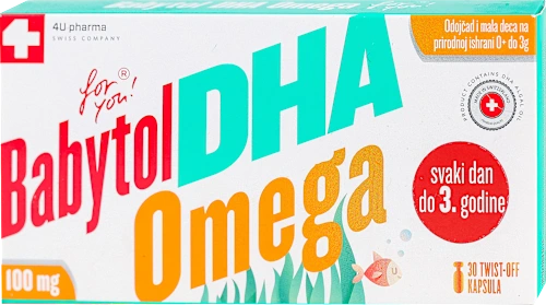 4U pharma
for you! Babytol DHA Omega,twist off kapsule, 30 kom
Dodatak ishrani