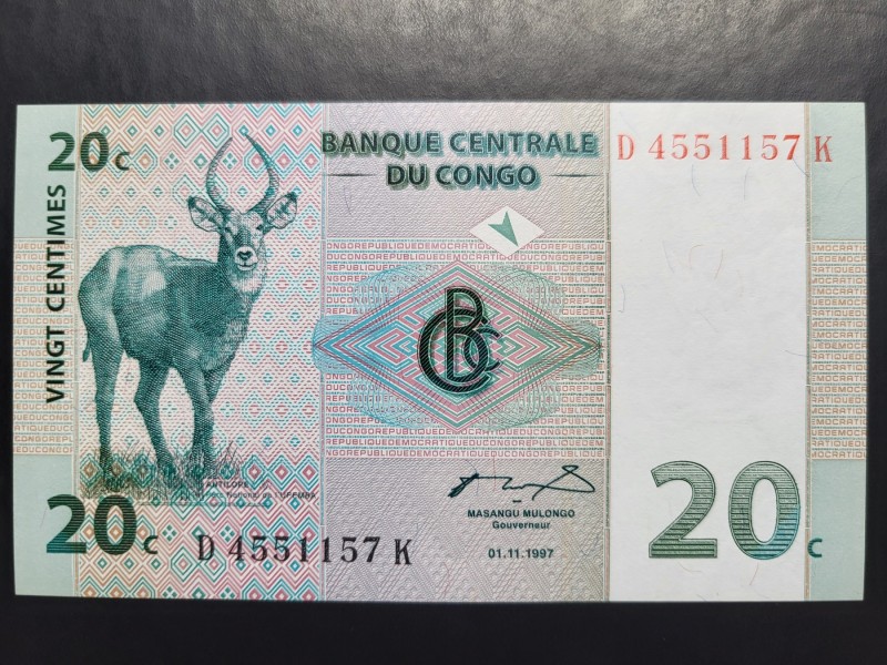 CONGO 20 Centimes, UNC
