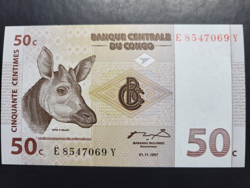CONGO 50 Centimes, UNC