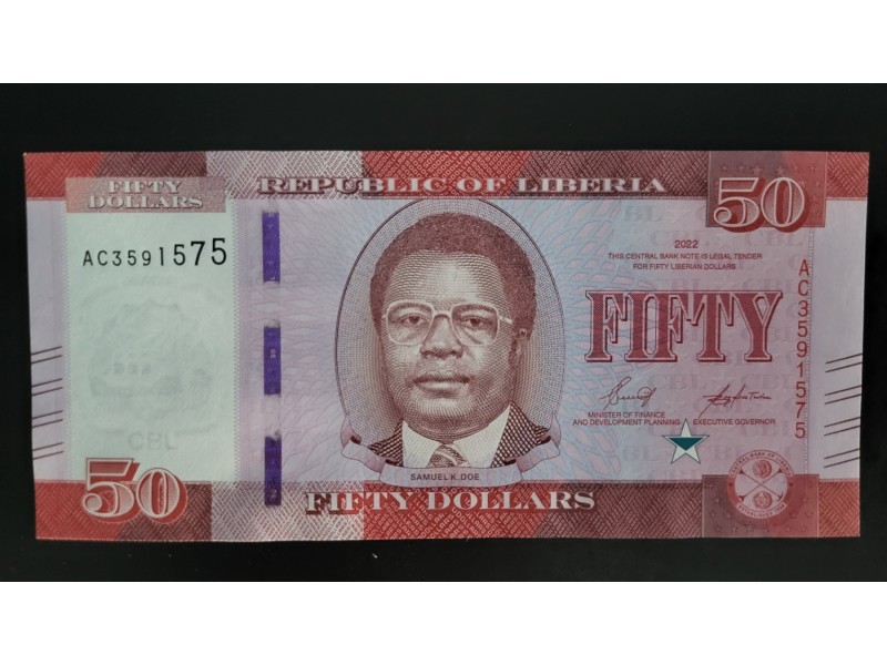 LIBERIA 50 Dolara, UNC