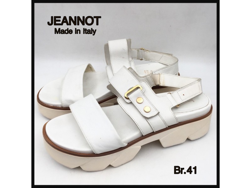 JEANNOT, Made in Italy - ŽENSKE KOŽNE SANDALE - KAO NOV