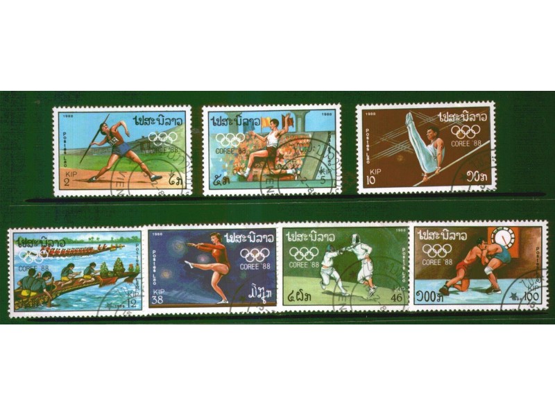 406 - Laos 1988 - Olimpijske igre - žigosana serija