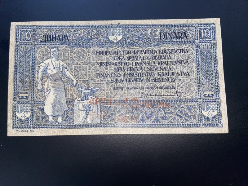10 DINARA 1919.