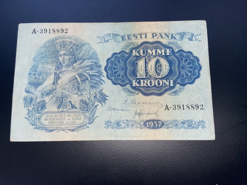 ESTONIJA 10 KRUNA 1937.