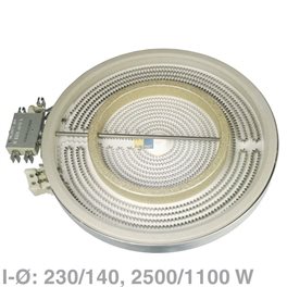 GREJNA PLOČA fi 134/225/250 mm 2500 / 1100W ZA RAVNU PLOČU EGO 10.53211.004