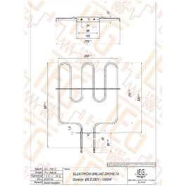 GREJAČ ŠPORETA GORENJE 1300w KONČAR ELEKTROSAN ELIN