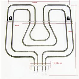 GREJAČ ŠPORETA AEG 1650 / 800w ŠIRINA 370mm DUŽINA 400mm PRIRUBNICA 100x22mm GORNJI 3570411037
