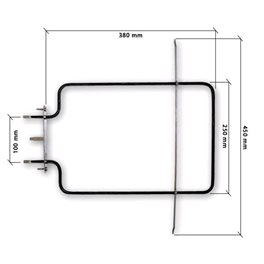 GREJAČ ŠPORETA WHIRLPOOL 481925928792 900W PRIRUBNICA 151x25mm ŠIRINA 450 DUŽINA 430