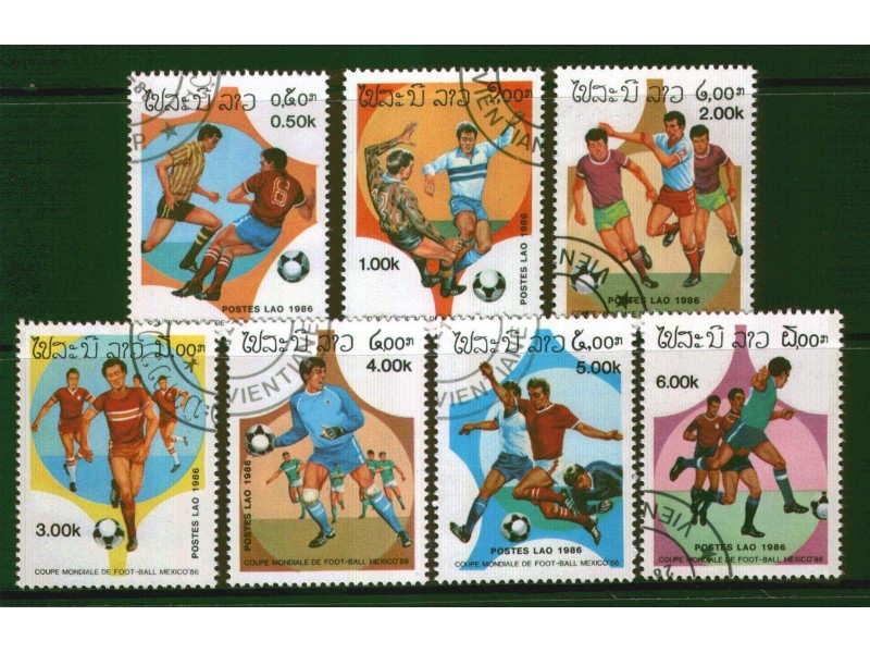 427 - Laos 1986 - Fudbal - Sport - žigosana serija