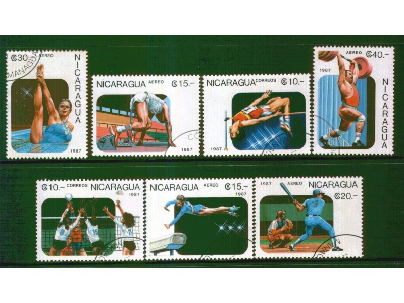 430 - Nikaragva 1987 - Sport - žigosana serija