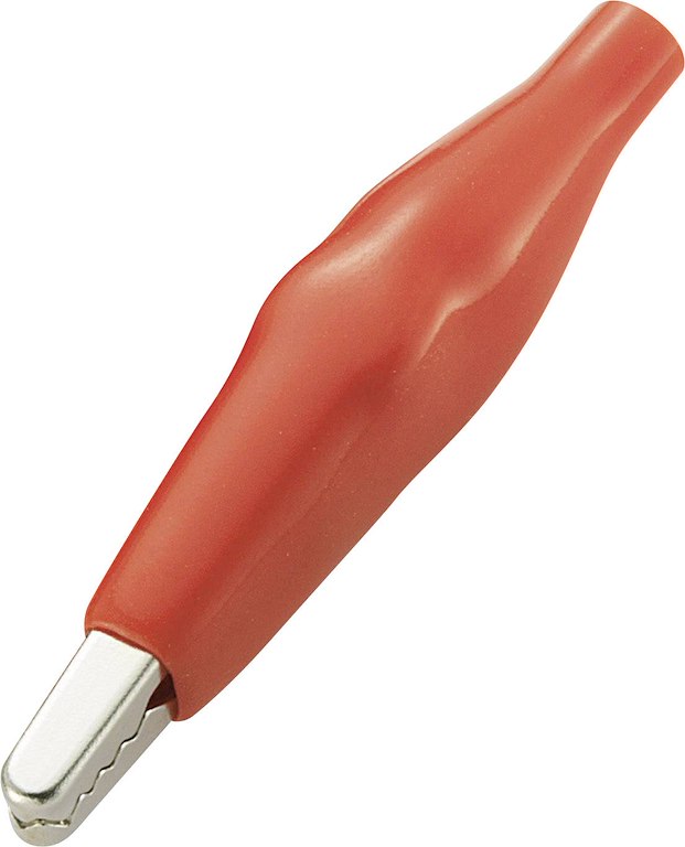 TRU Components krokodil hvataljka, crvena, 2A, lemni priključak