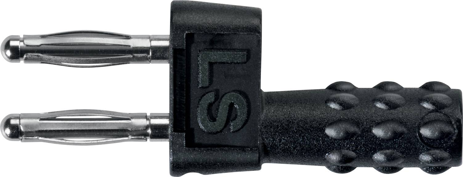 Schützinger KURZ 5741 / 5.08-2 IG MB Ni / SW kratkospojni utikač, crna, 60V/DC, 12A, utikač Ø4mm