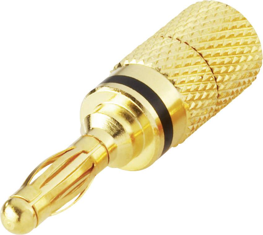 BKL Electronic 0103028 lamelni utikač, ravni muški, Ø4mm, crna, 32A, vijčani priključak