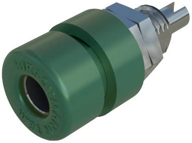 SKS Hirschmann 930166104 laboratorijska banana utičnica, ugradna vertikalna, Ø4mm, zelena, 32A