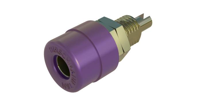 SKS Hirschmann 930176709 laboratorijska banana utičnica, ugradna vertikalna, Ø4mm, ljubičasta, 32A