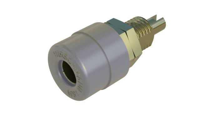 SKS Hirschmann 930176706 laboratorijska banana utičnica, ugradna vertikalna, Ø4mm, siva, 60V/DC, 32A
