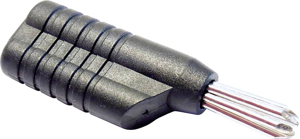 Schnepp 4041 N L-BK spojni utikač, ravni muški, Ø4mm, crna, 30A, lemni priključak