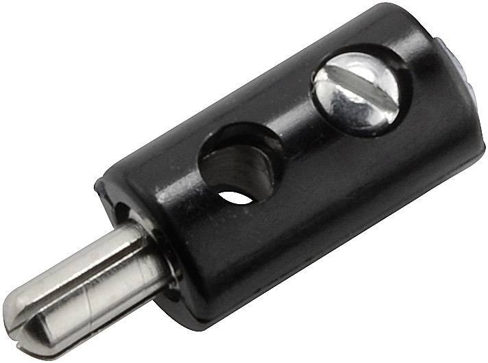 Kahlert Licht mini banana utikač, ravni muški, Ø2,6mm, crna, vijčani priključak