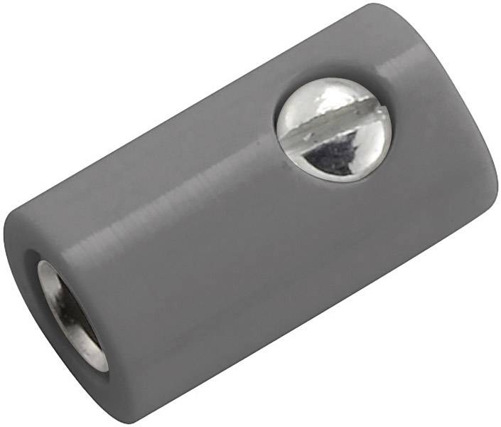 Kahlert Licht mini laboratorijski ženski konektor, ravni ženski, Ø2,6mm, siva, vijčani priključak