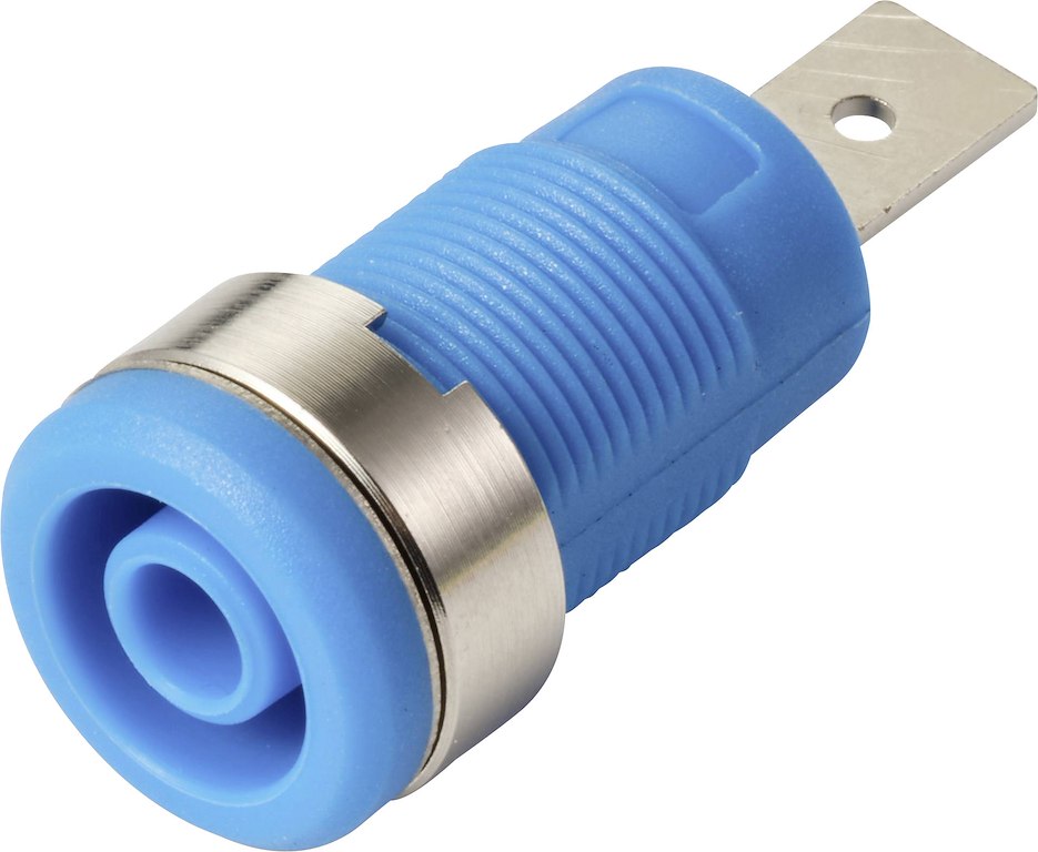 TRU Components TC-14232840 sigurnosna ugradna utičnica, ravna ženska, Ø4mm, plava, 1000V, 32A