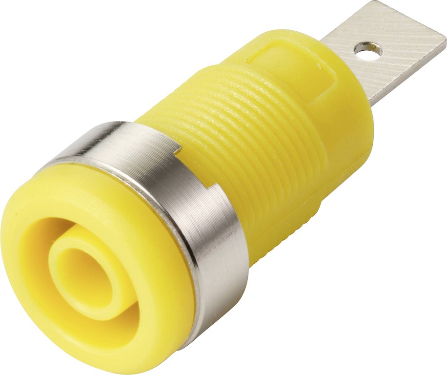 TRU Components TC-14232828 sigurnosna ugradna utičnica, ravna ženska, Ø4mm, žuta, 1000V, 32A