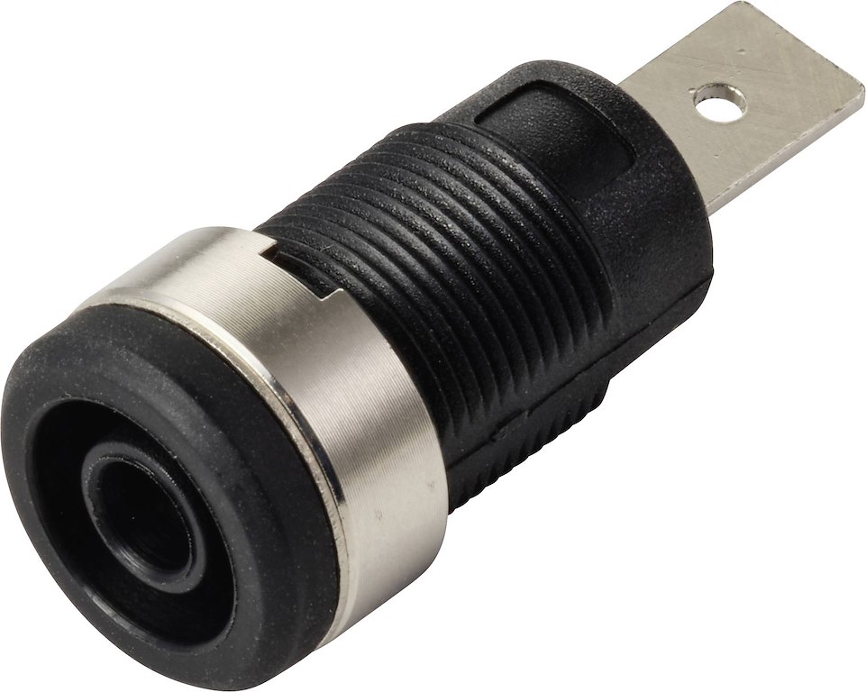 TRU Components TC-14232824 sigurnosna ugradna utičnica, ravna ženska, Ø4mm, crna, 1000V, 32A