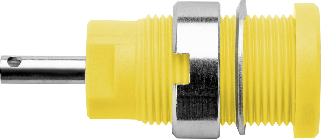 Schützinger DI SEB 6525 Ni / GE sigurnosna ugradna utičnica, Ø4mm, žuta, 1000V, 10A