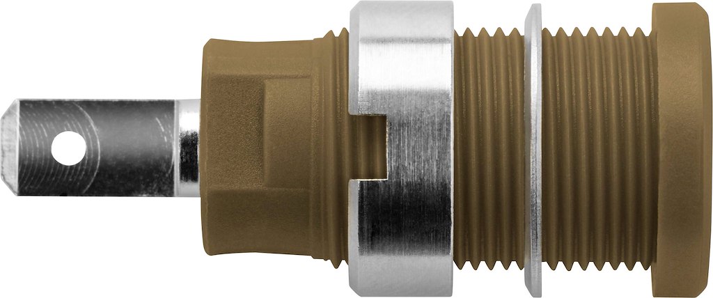 Schützinger DI SEB 6450 Ni / BR sigurnosna ugradna utičnica, Ø4mm, braon, 1000V, 24A