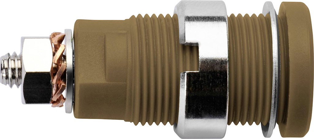 Schützinger DI SEB 6445 Ni / BR sigurnosna ugradna utičnica, Ø4mm, braon, 1000V, 32A