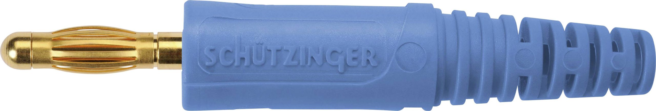 Schützinger DI FK 9 S Au / BL lamelni utikač, Ø4mm, plava, 30V/AC, 60V/DC, 32A, vijčani priključak