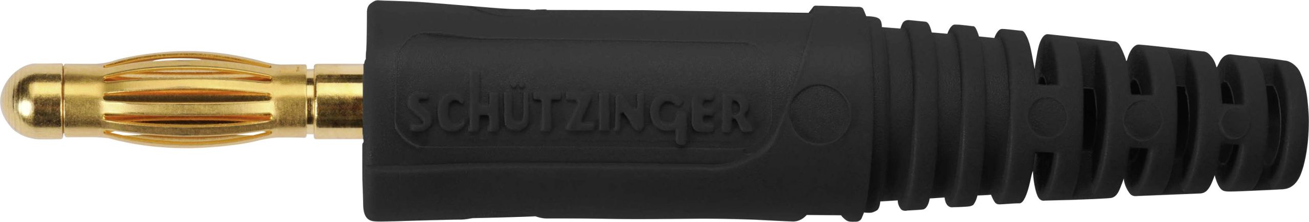Schützinger DI FK 9 L Au / SW lamelni utikač, Ø4mm, crna, 30V/AC, 60V/DC, 32A, lemni priključak